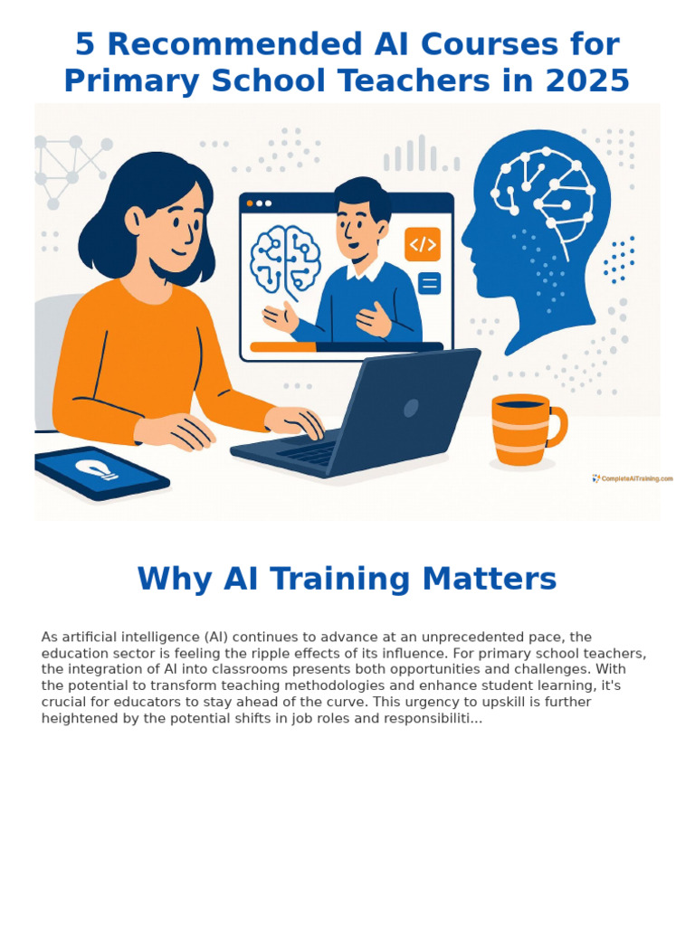 Top 5 AI Courses for Primary Teachers | PDF | Artificial Intelligence ...