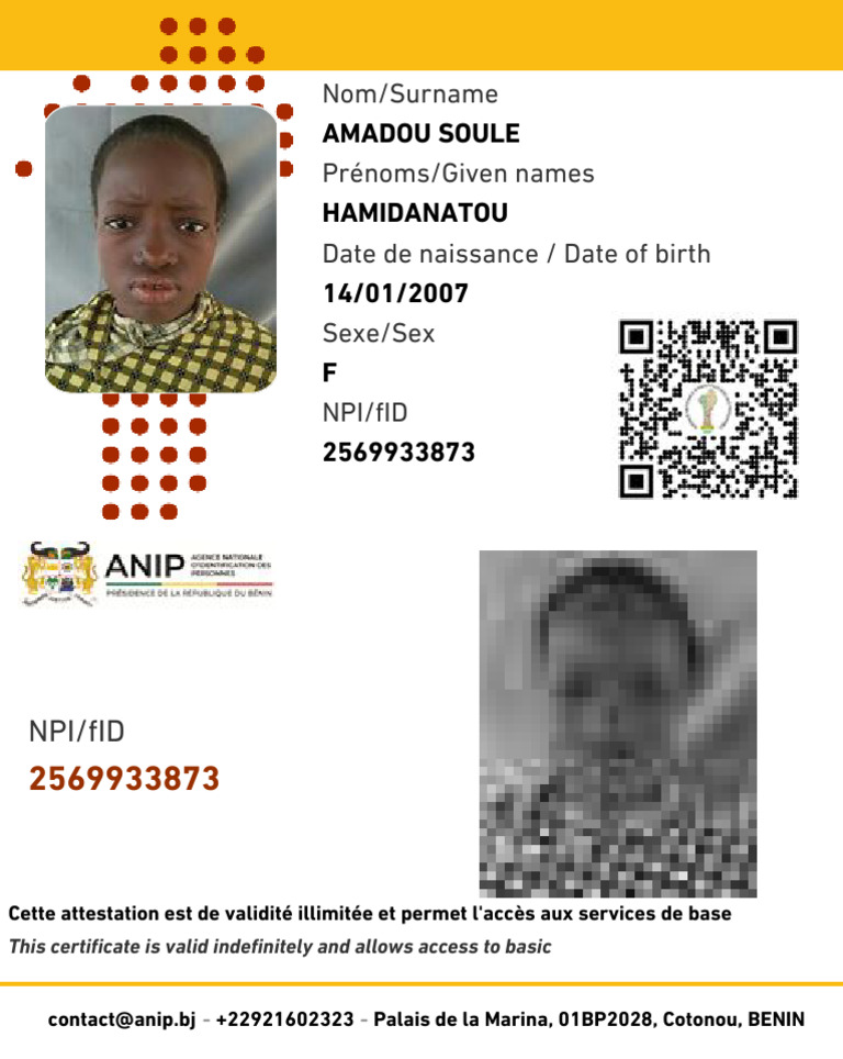 Attestation d'accès aux services de base | PDF