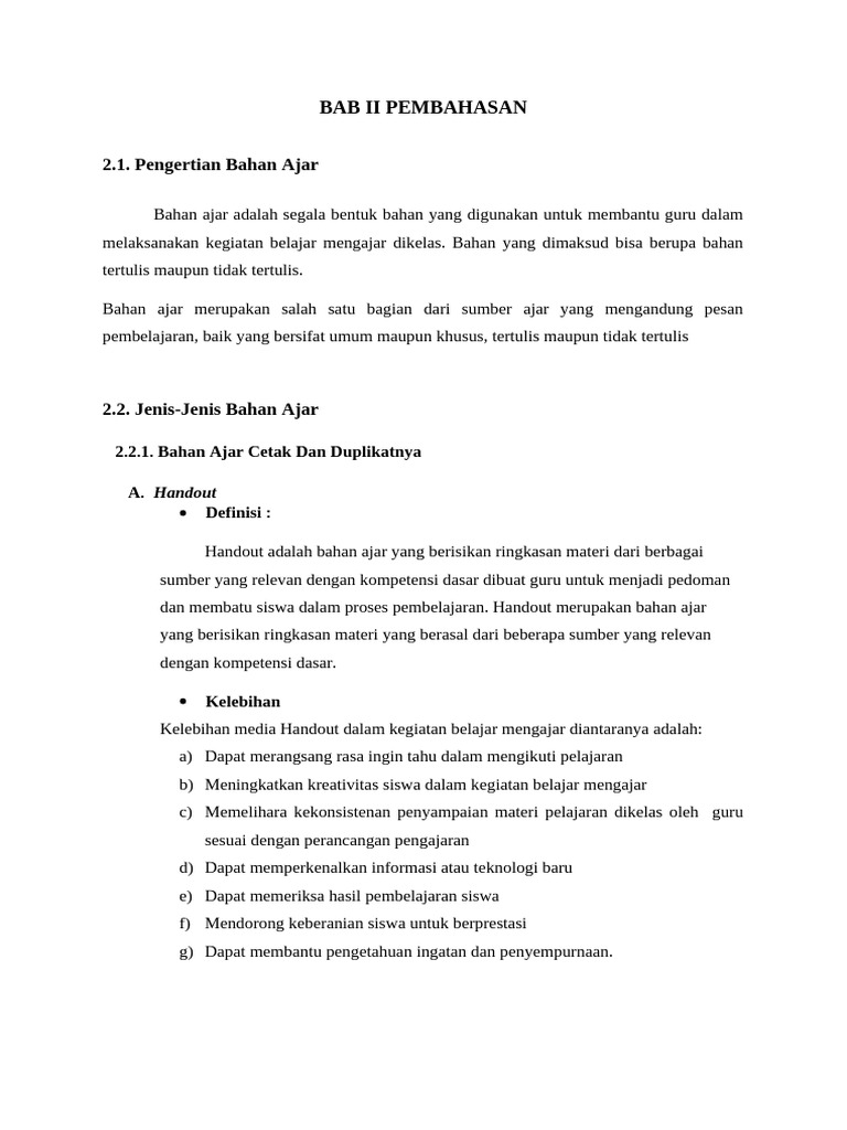 Jenis Jenis Dan Struktur Bahan Ajar Pdf