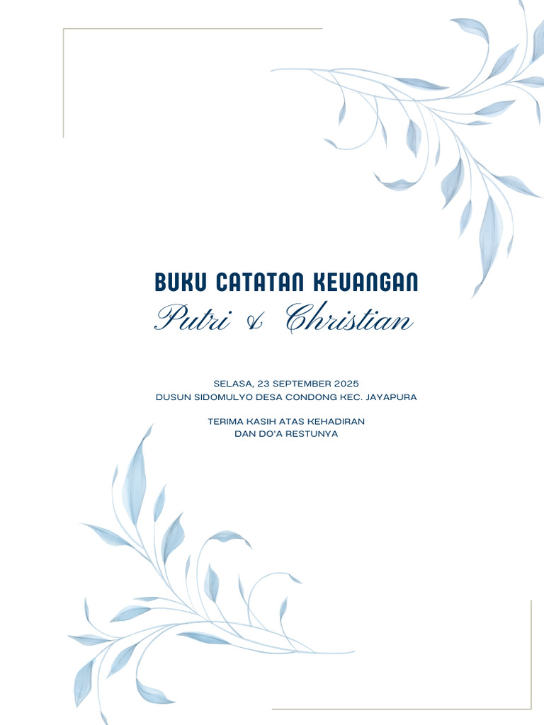 Coklat Susu Abu Minimalis Vintage Undangan Pernikahan | PDF