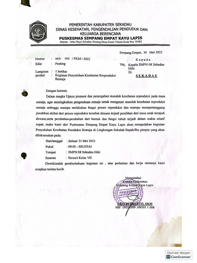 Kegiatan Penyuluhan Kesehatan Reproduksi | PDF