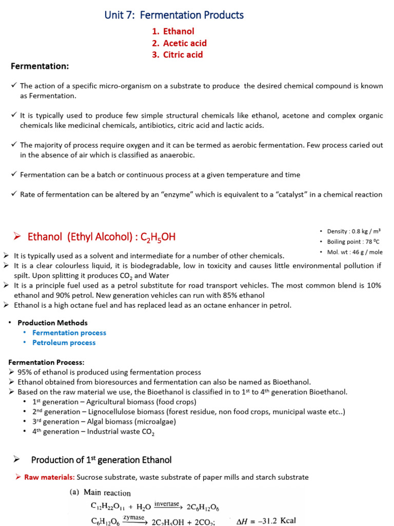 6 Fermentaton | PDF | Acetic Acid | Ethanol