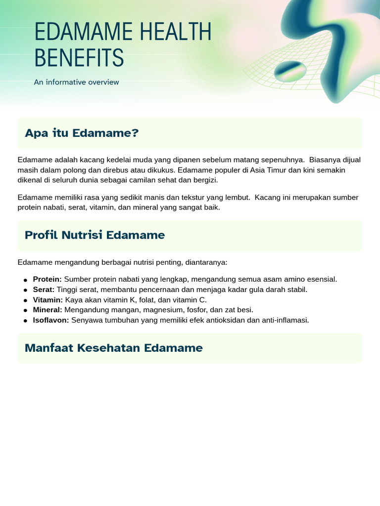 Edamame Health Benefits | PDF