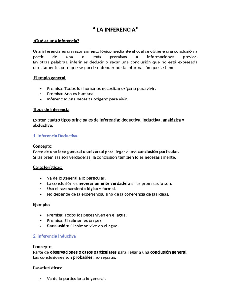 La Inferencia | PDF | Inferencia | Hipótesis