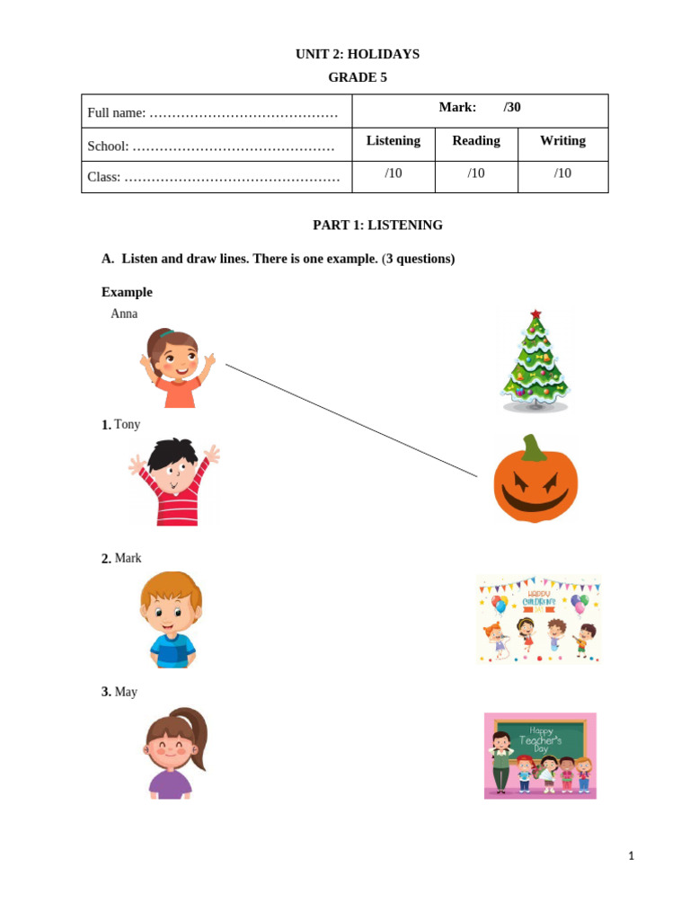 Grade 5 Holidays Unit Assessment | PDF | Ceremonies | Seasonal Traditions