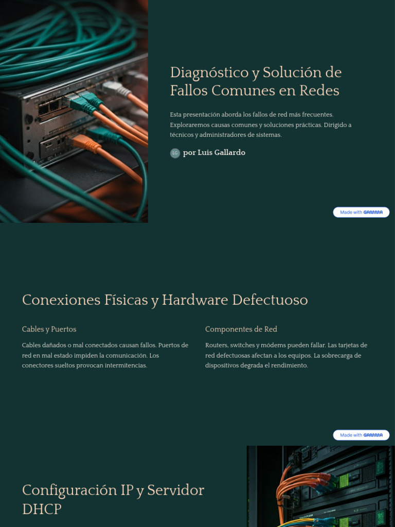 Diagnóstico de Fallos Comunes en Redes | PDF | Red de computadoras ...
