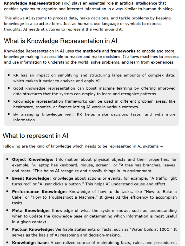 Knowledge Representation Intro | PDF