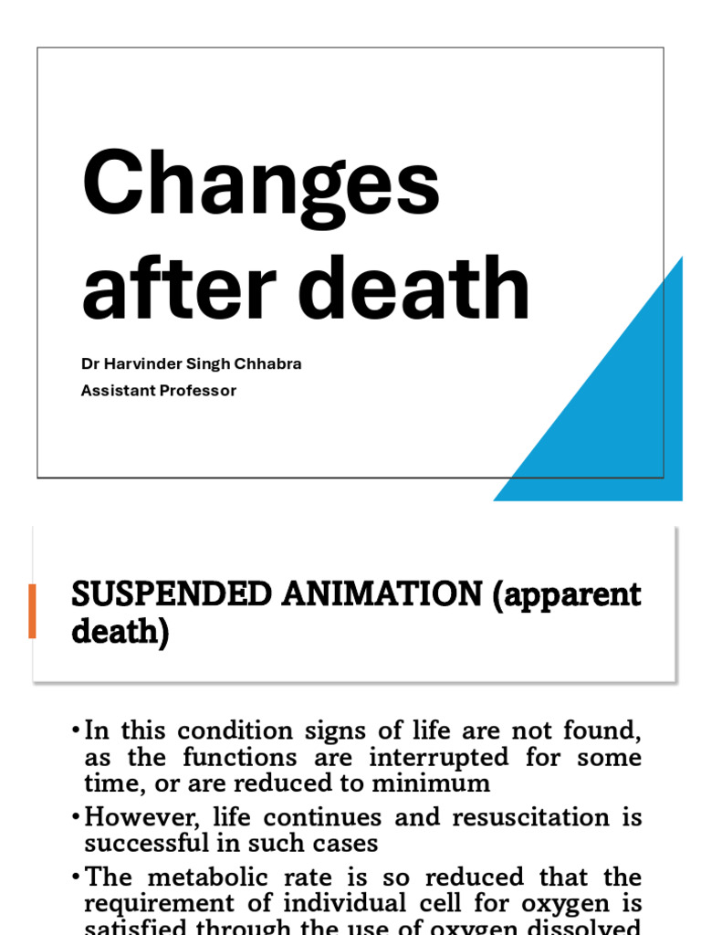 Immediate and Early Changes After Death | PDF | Skeletal Muscle ...