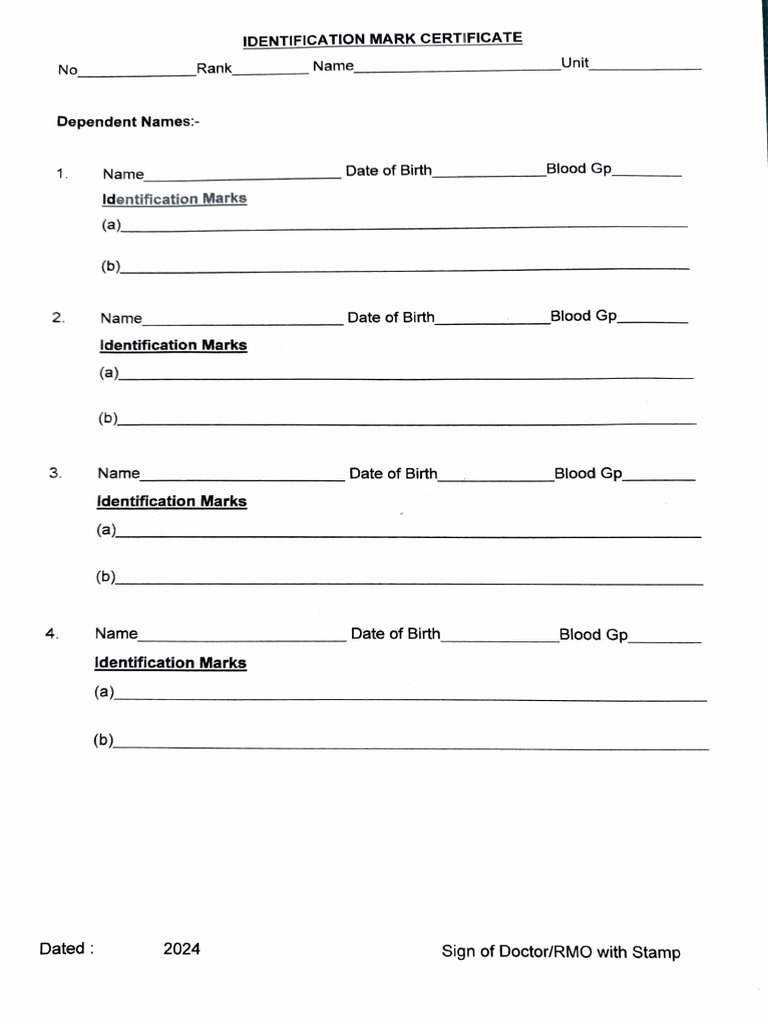 Identification Mark Certificate | PDF