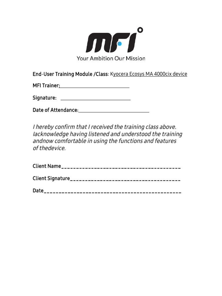 Training Acknowledgment Form MA 4000 | PDF