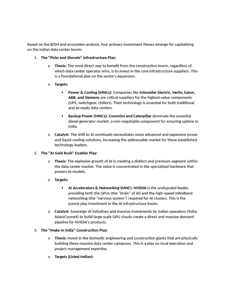 Investment Strategies for India's Data Centers | PDF | Data Center ...
