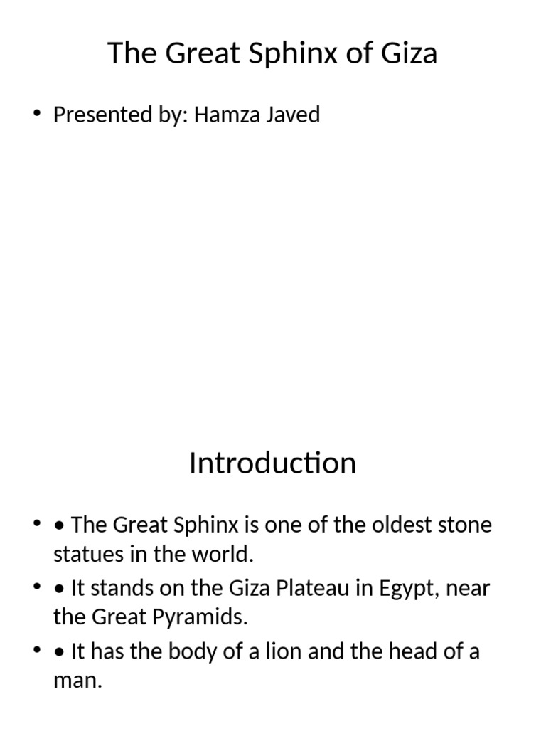 The Great Sphinx of Giza Easy Presentation | PDF