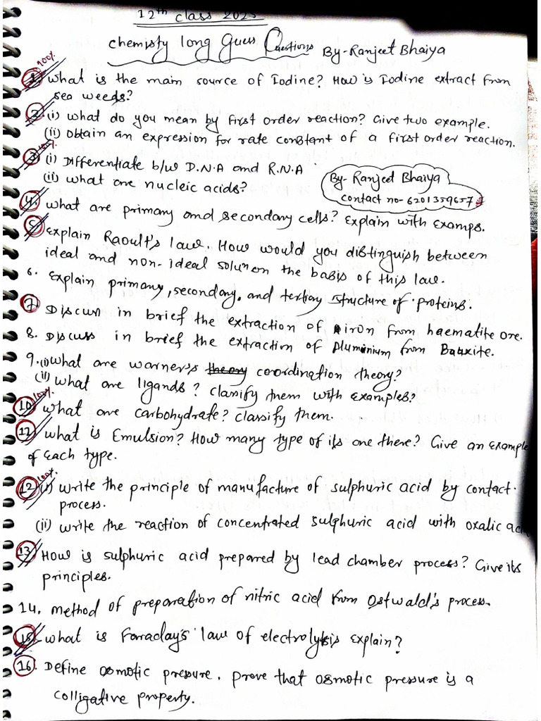 Chemistry Final Long Guess | PDF