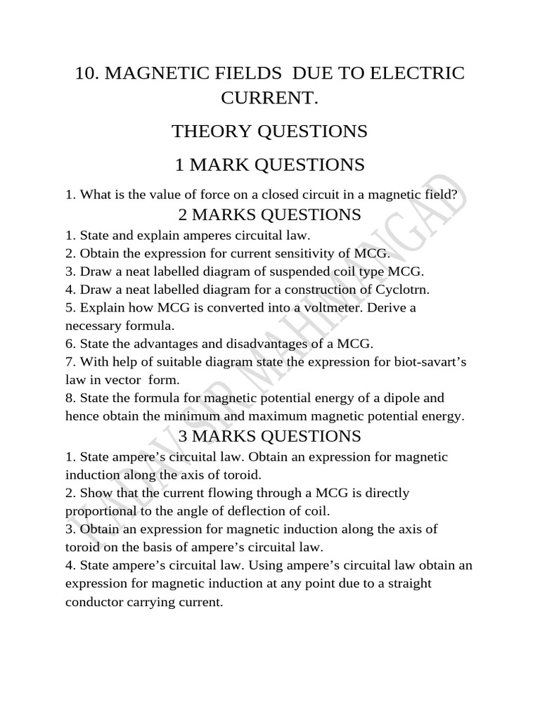Magnetic Fields Due To Electric Current Pdf