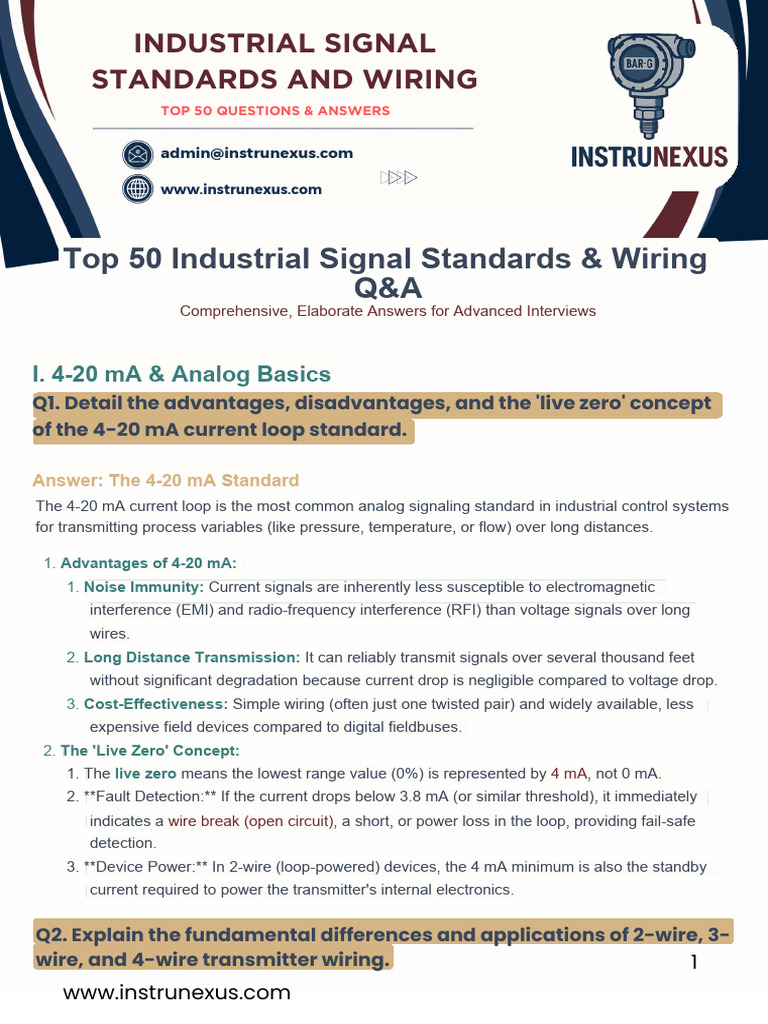 Top 50 Industrial Signal Standards Q&A | PDF | Osi Model | Optical Fiber