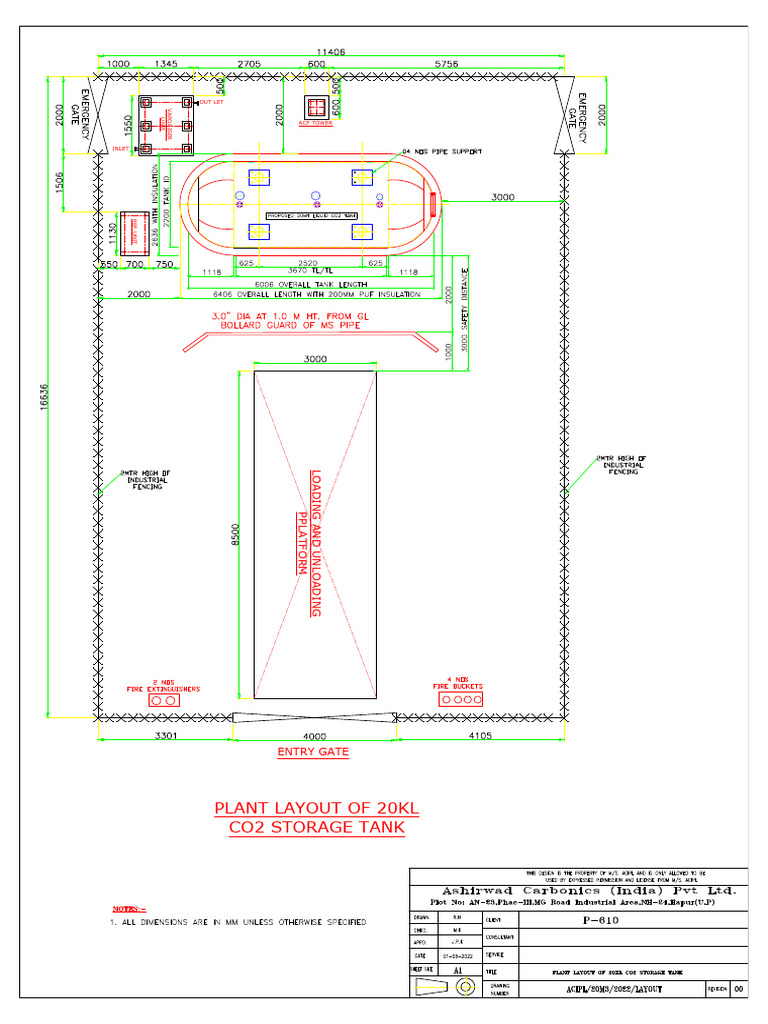 Plant Layout of 20kl Co2 Storage Tank-Model | PDF