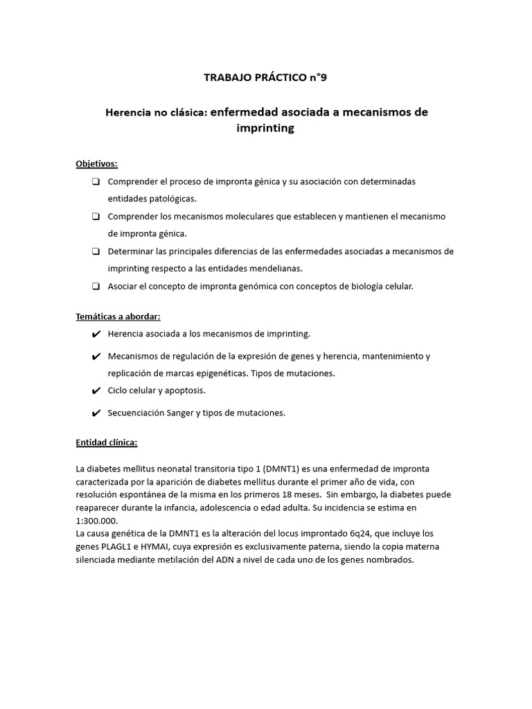 TP 9 BMG 2025 | PDF | Gene | Adn Metilación