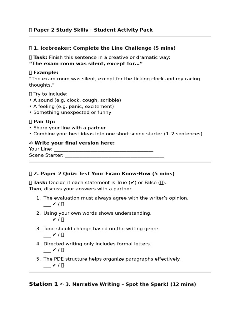 Final Students Paper 2 Study Skills | PDF