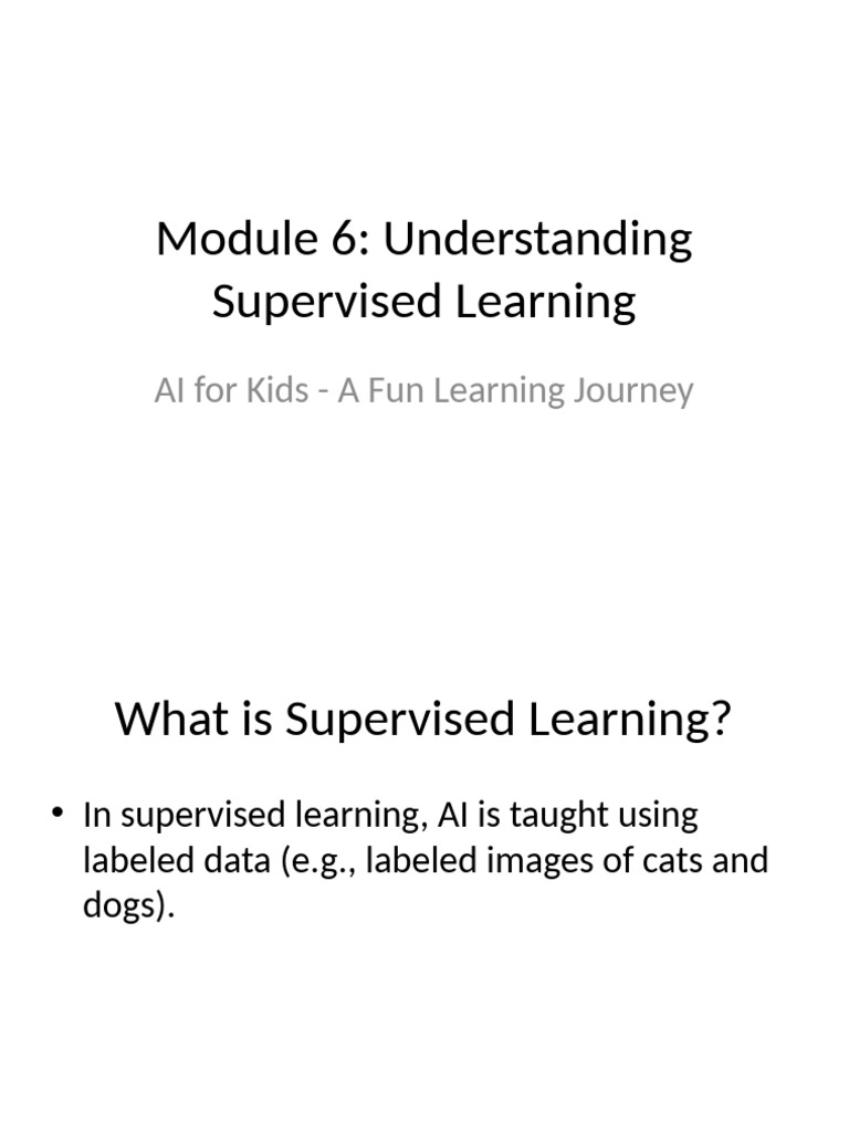 Supervised Learning for Kids | PDF