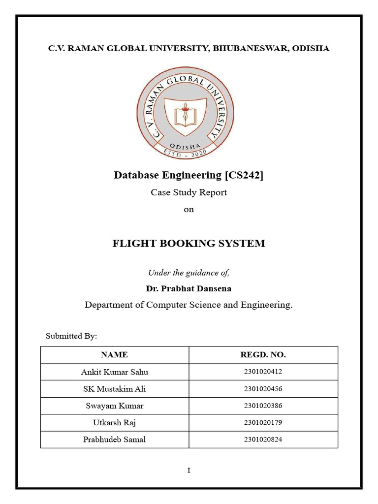 Flight Booking System Case Study Report | PDF | Databases | Postgre Sql