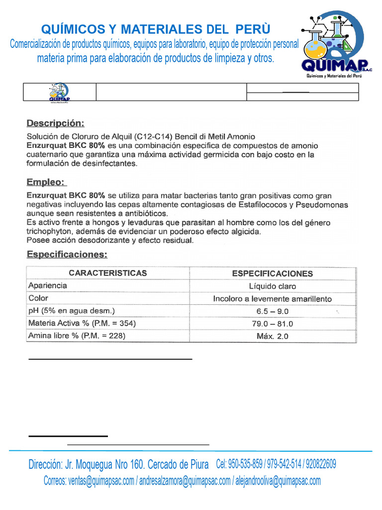 Enzurquat BKC 80 | PDF