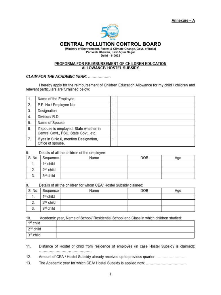 CEA Form | PDF