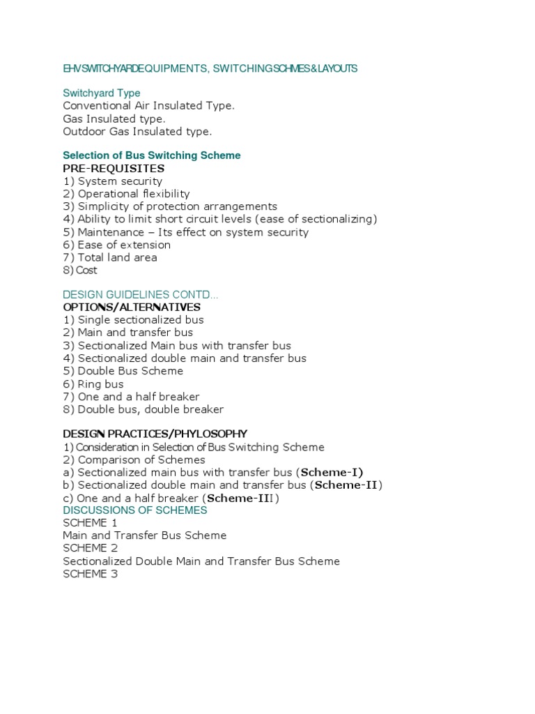 Switchyard Design and Layout Guidelines | PDF | Electrical Substation ...