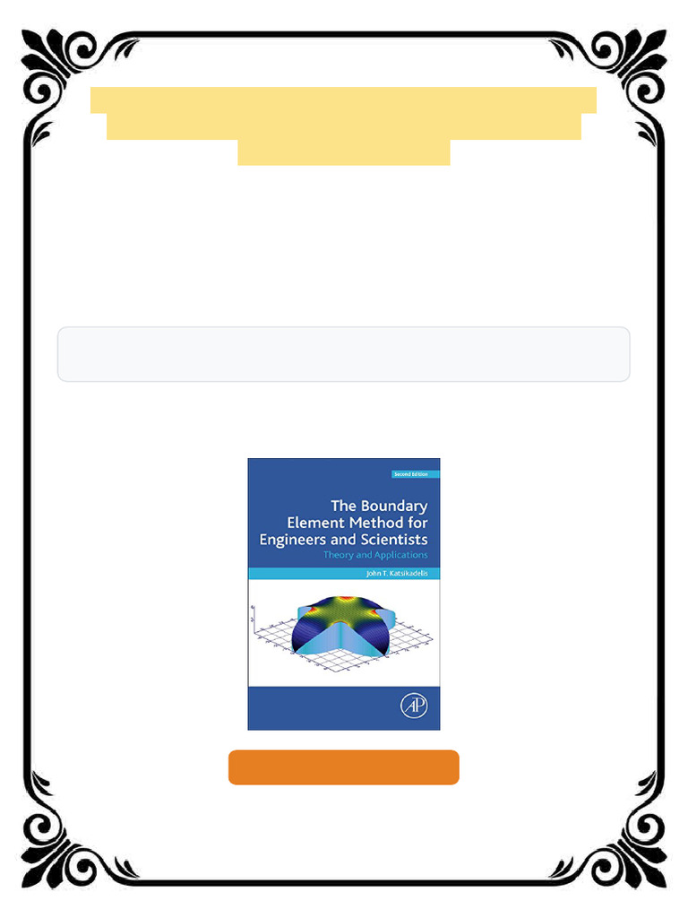 The Boundary Element Method For Engineers and Scientists Theory and ...