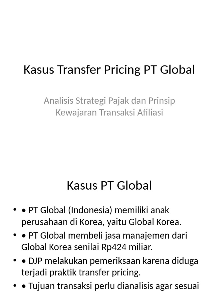 Transfer Pricing PT Global | PDF