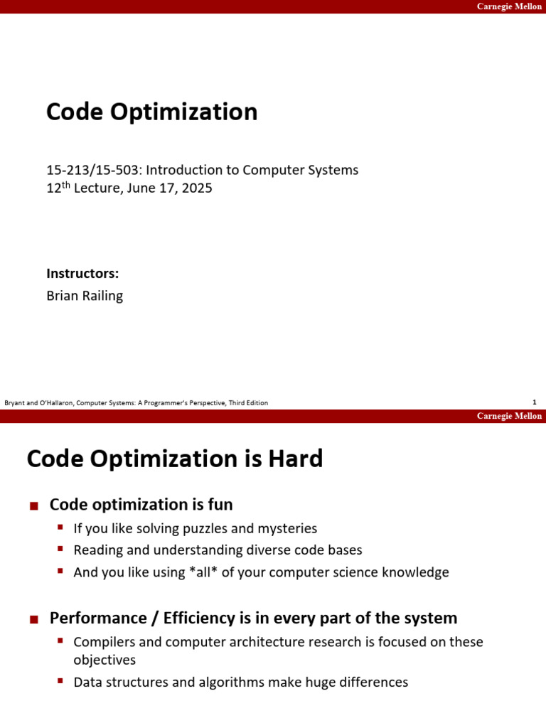 12 Optimization | PDF | Program Optimization | Compiler