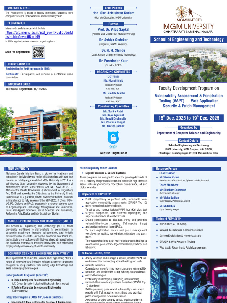 11-03 - SoET FDP Brochure - Draft - 3 | PDF | Computer Security | Security