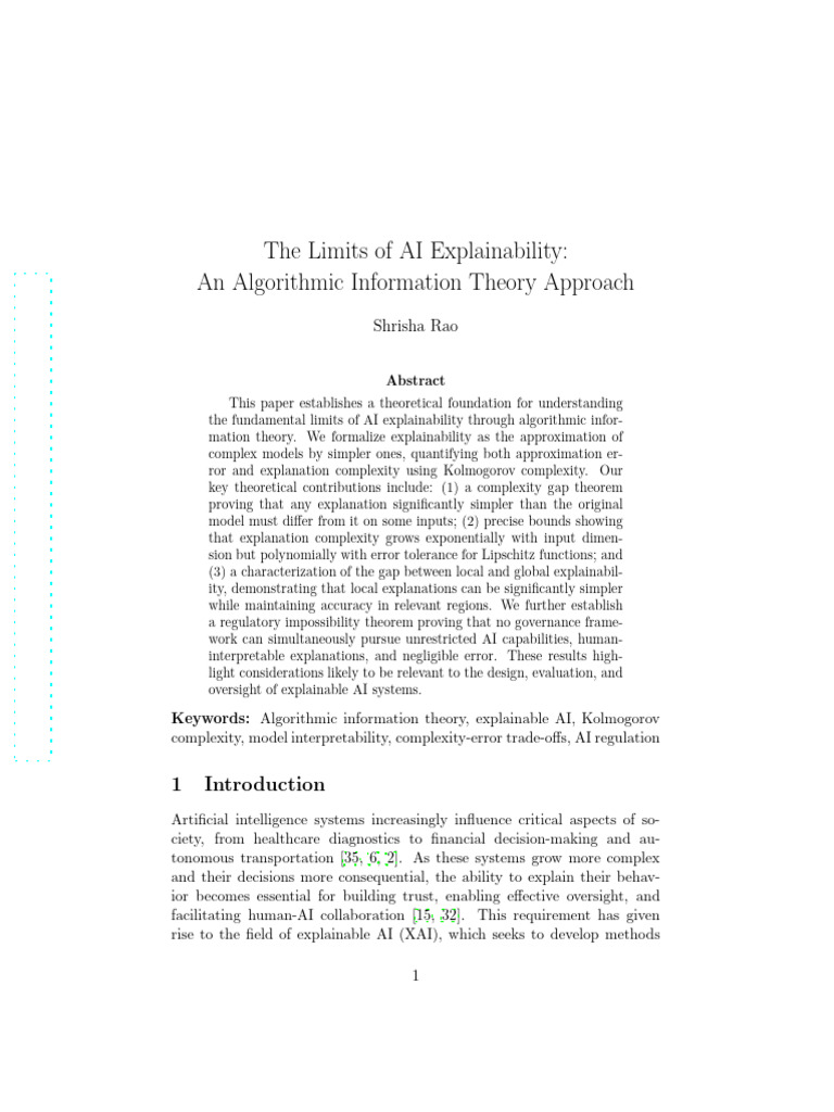 Limits of AI Explainability | PDF | Artificial Intelligence | Intelligence (AI) & Semantics