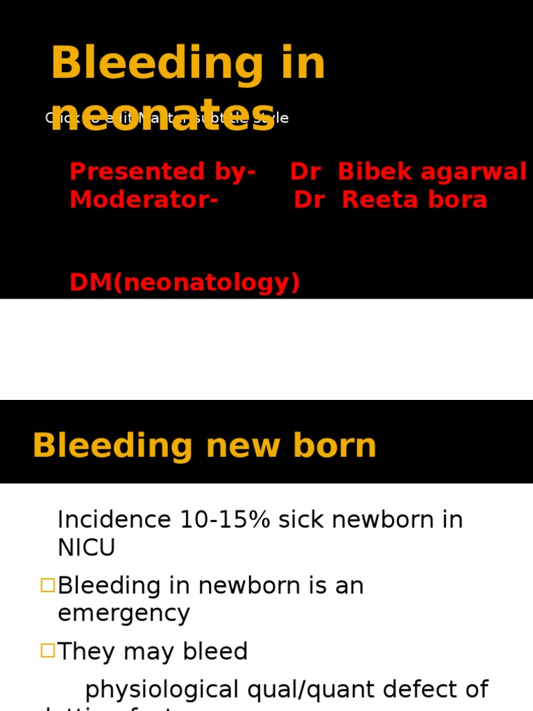 Neonatal Bleeding: Causes & Management | PDF | Coagulation | Platelet