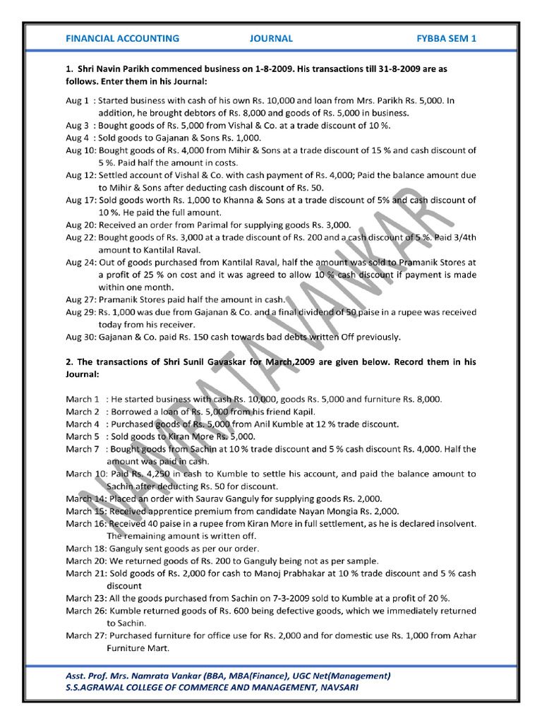 Fybba Sem 1 - Journal | PDF