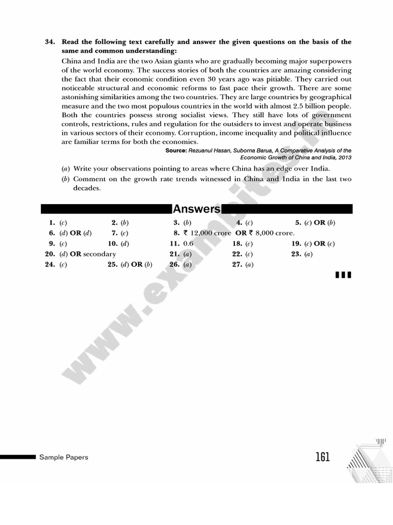 Xam Idea Class 12 Economics Sample Papers 2023 | PDF