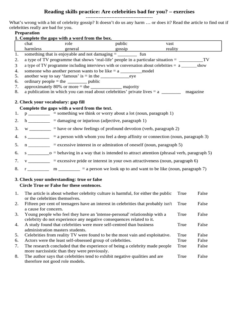 Reading Skills Practice 1 | PDF | Linguistics