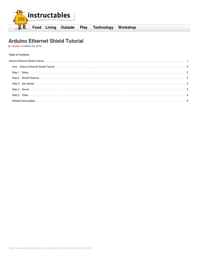 Arduino Ethernet Shield Tutorial Pdf Hypertext Transfer Protocol Web Server