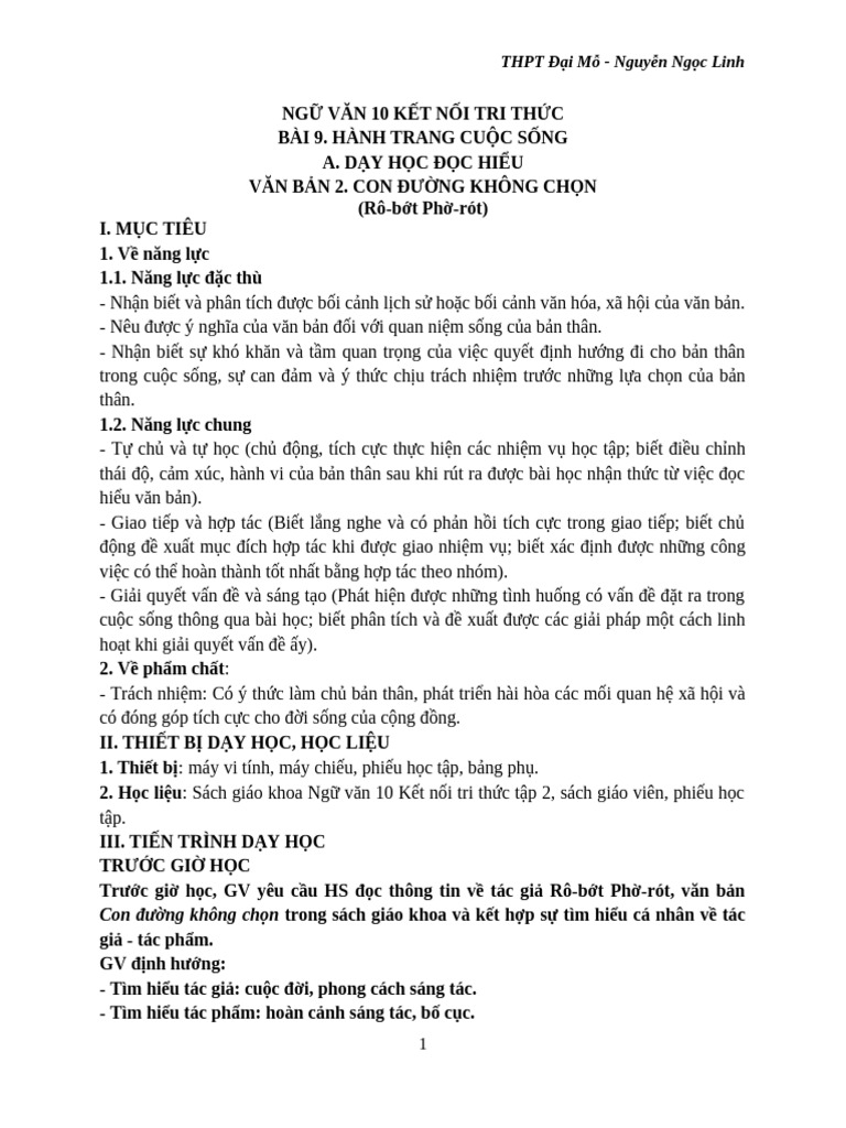 KHDH Con Đường Không Chọn | PDF