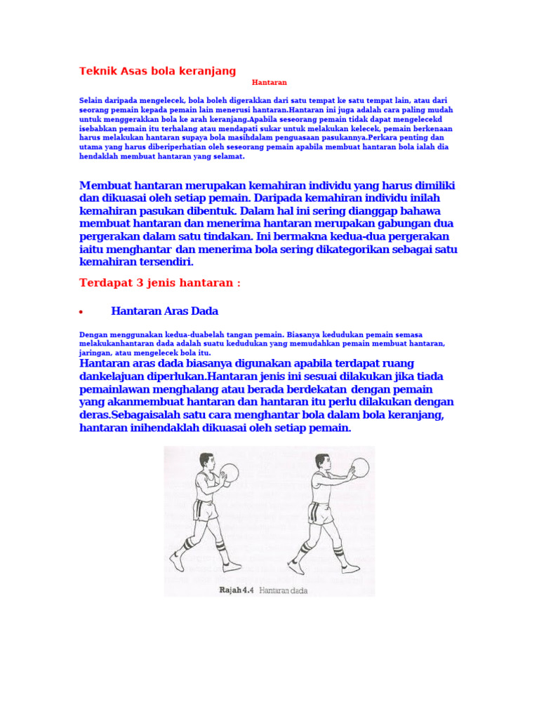 Teknik Asas Bola Keranjang | PDF