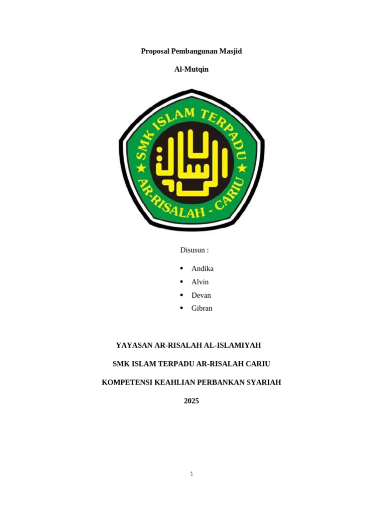 Proposal Proyek Kelompok 1 Fiks | PDF