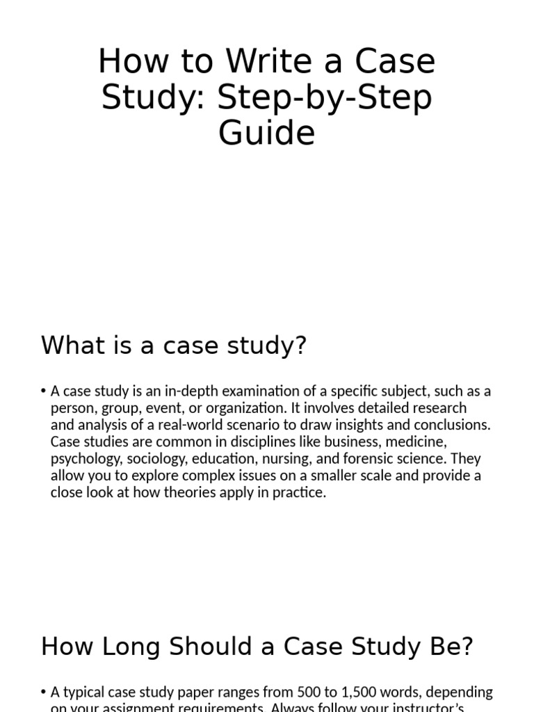 How To Write A Case Study | PDF