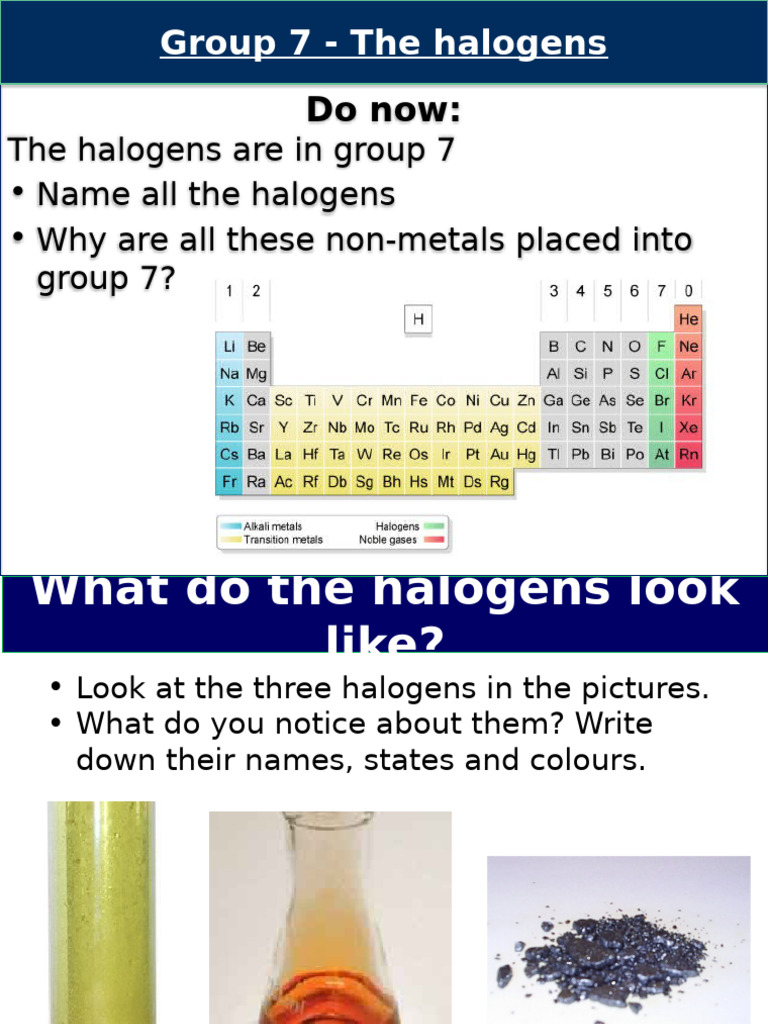 Understanding Halogens and Displacement Reactions | PDF