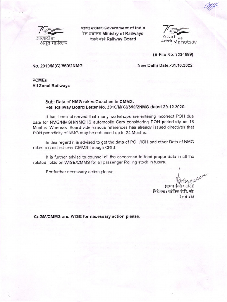 NMG Rakes Maintenance Guidelines Update | PDF | Rail Transport | Land ...