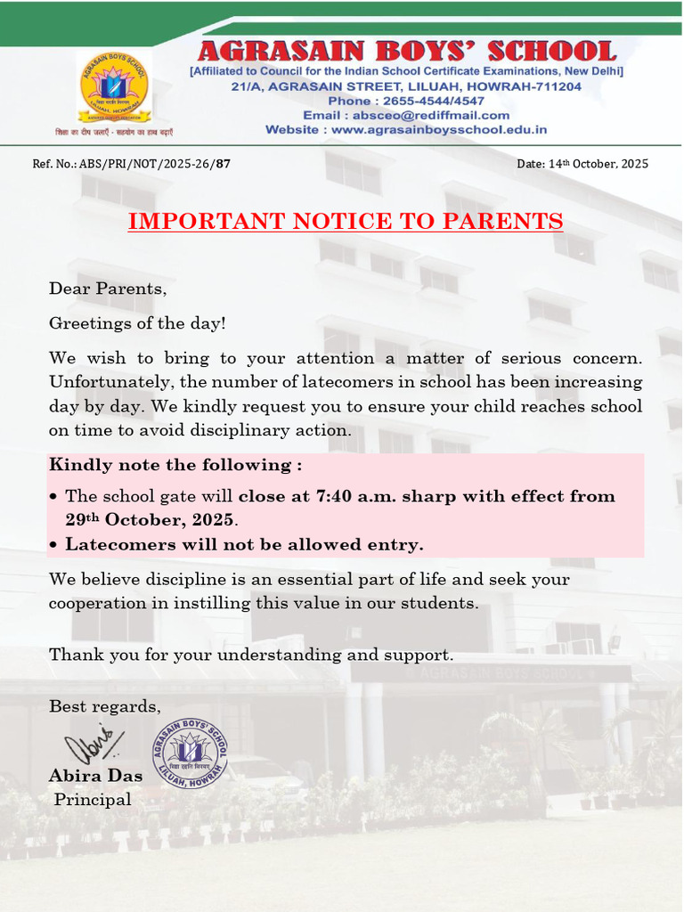 Important Notice For Parents | PDF
