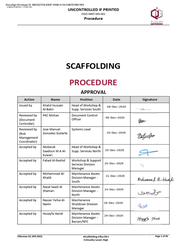Scaffolding Procedure Manual Rev 04 | PDF | Pipe (Fluid Conveyance ...