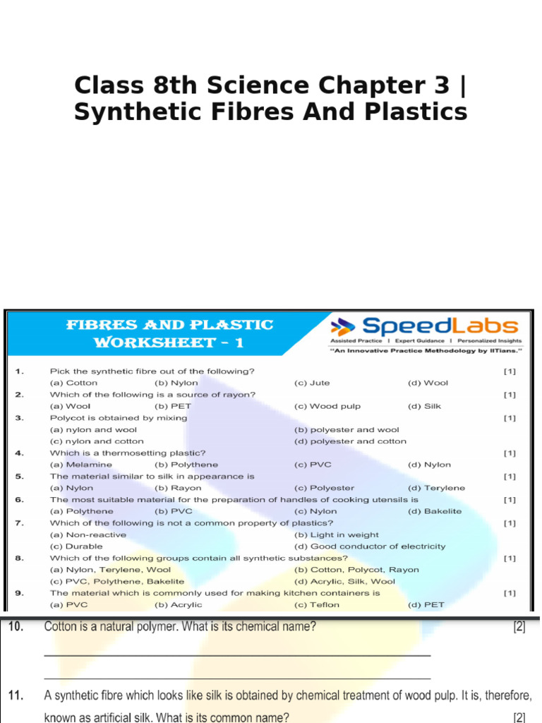 Class 8th Science Chapter 3 Synthethic Fibres and Fabrics | PDF