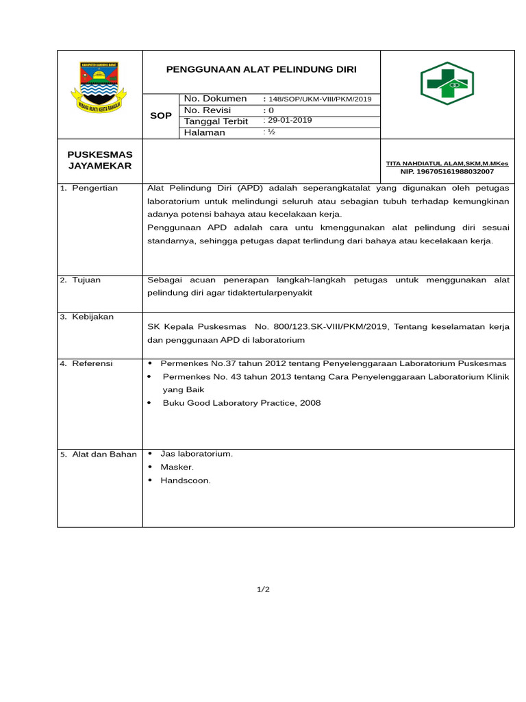 Panduan Penggunaan Alat Pelindung Diri | PDF