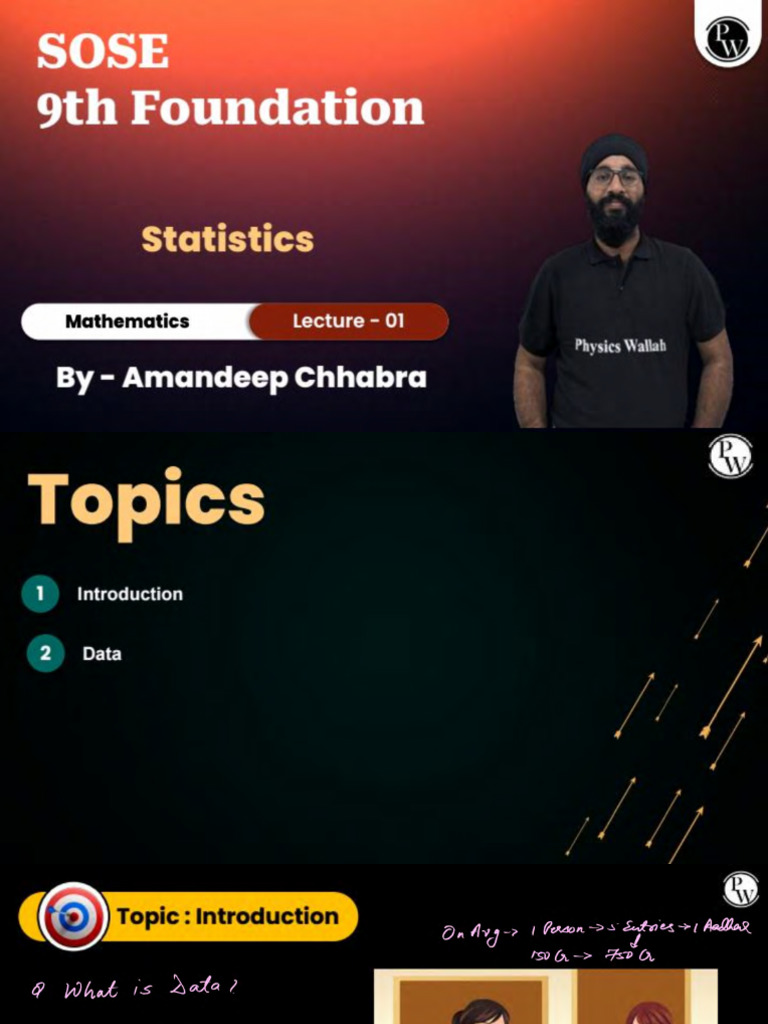 Statistics - 01 - Class Notes - (SOSE 9th Foundation) | PDF