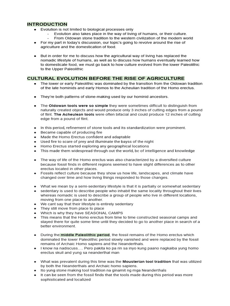 Ucsp Reporting Section 1 | PDF | Paleolithic | Human