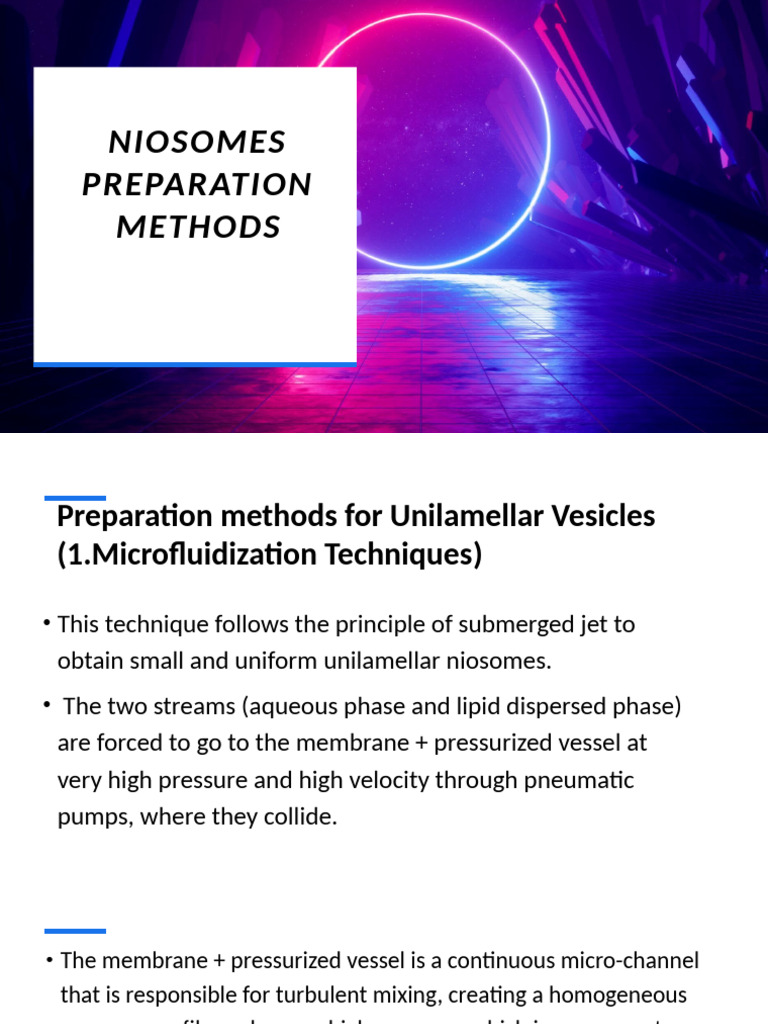 Niosomes: Preparation Techniques Overview | PDF | Solvent | Physical ...